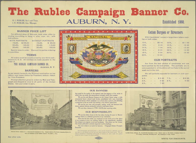 Rublee Campaign Banner Co. Flier Picture. Image: 221477231