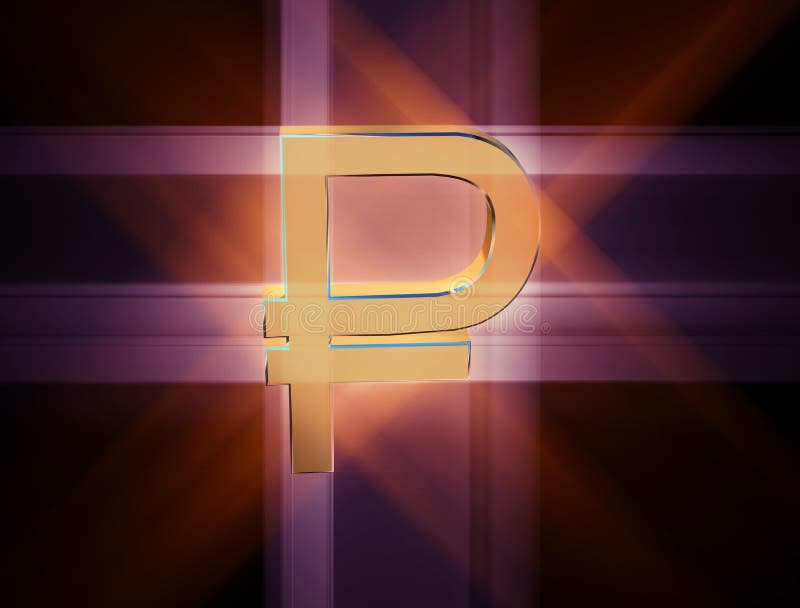 Rublo da moeda do símbolo ilustração stock. Ilustração de logotipo ...