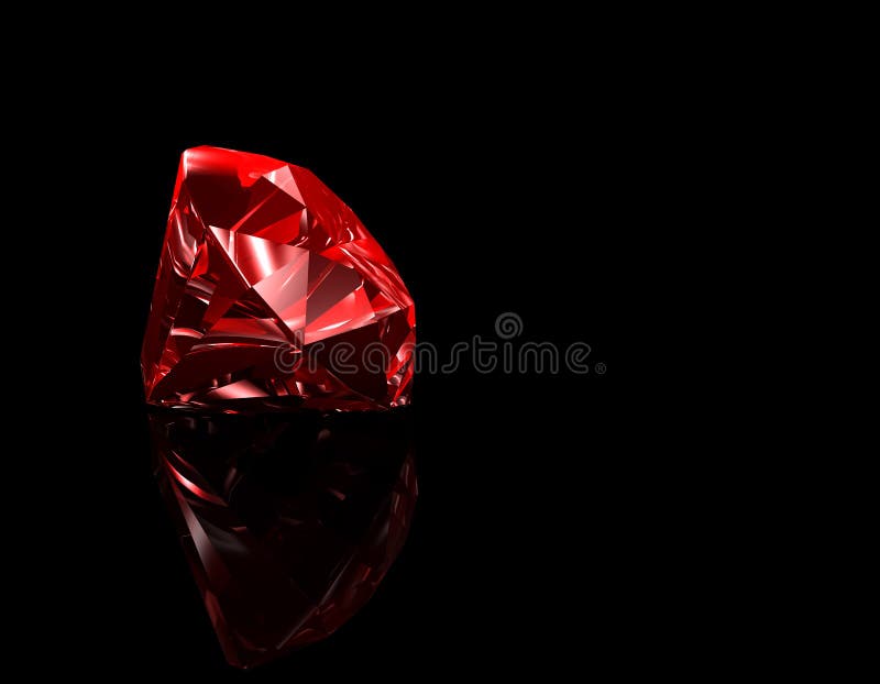 Beautiful Round European Cut Ruby Gemstone - Stock Illustration ...