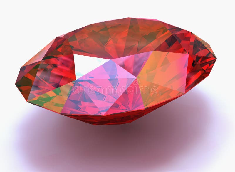 Beautiful Round European Cut Ruby Gemstone - Stock Illustration ...