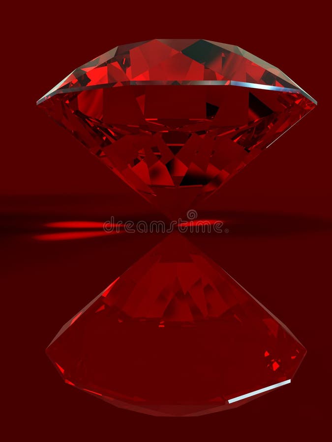 Red Ruby Gemstone on White Background Stock Illustration - Illustration ...