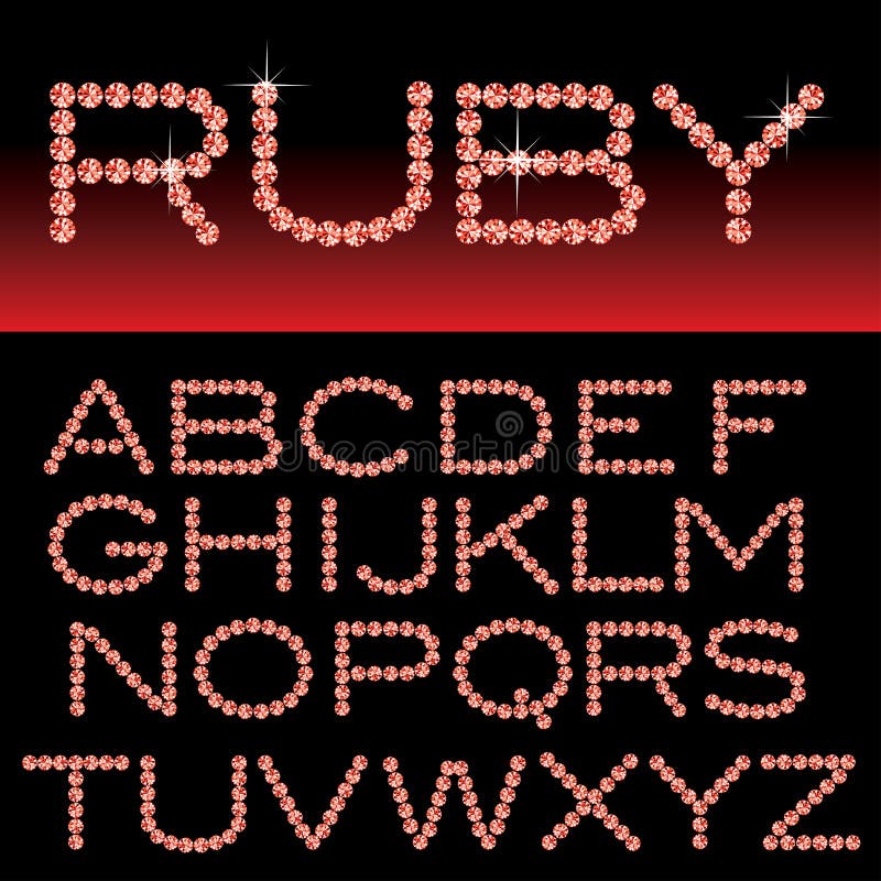 Ruby alphabet stock vector. Illustration of diamond, collection - 88647529