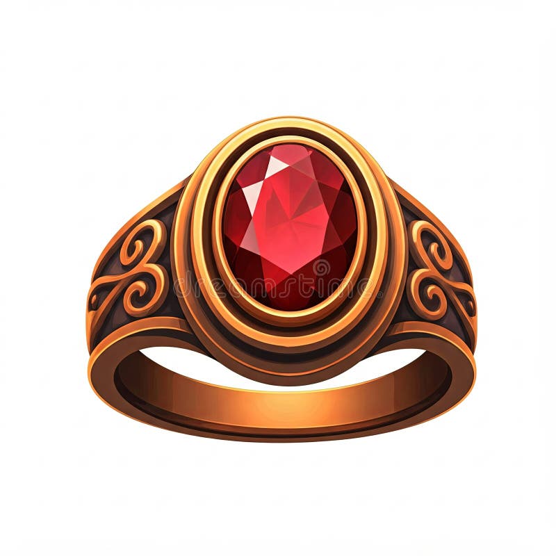 Ruby Arcane Ring stock illustration. Illustration of magical - 358989902