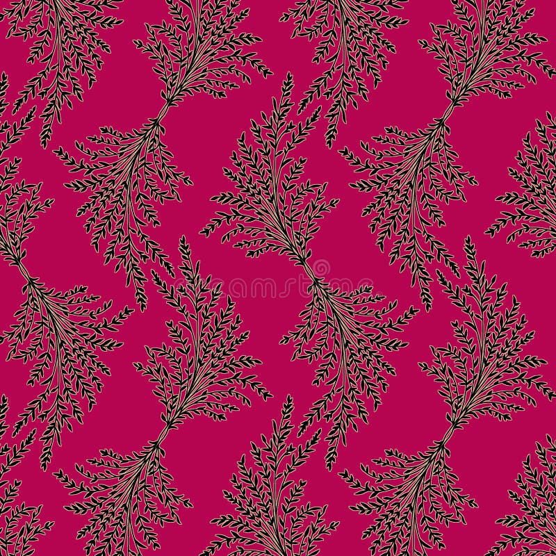 Ruby Background with Black Branches and Leaf Stock Illustration ...