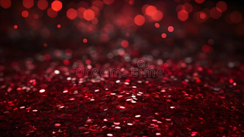 Ruby Background of Bokeh Lights with Shiny Particles. Festive Template ...