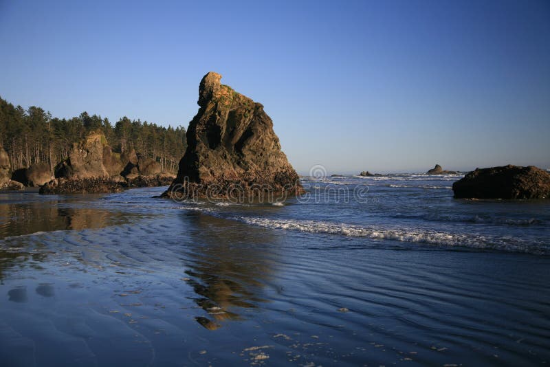 Ruby Beach Rock Formation Late Afternoon Washington Stock Image - Image ...