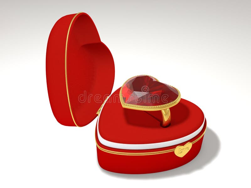 Ruby in a box stock illustration. Illustration of surprise - 22890031