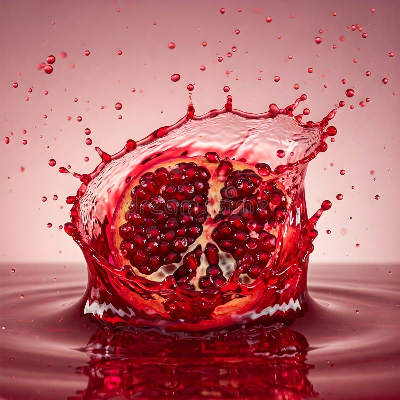 Ruby Burst a Pomegranate& X27;s Splashing Elegance AI-GENERATED Stock ...
