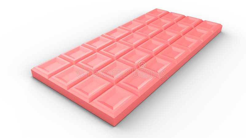 Ruby Chocolate Bar Isolated on White. 3D-rendering. Stock Illustration ...