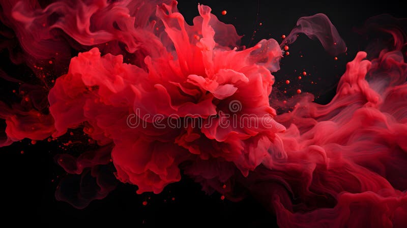 Ruby Color Splash on a Black Background. Artistic Color Explosion Stock ...