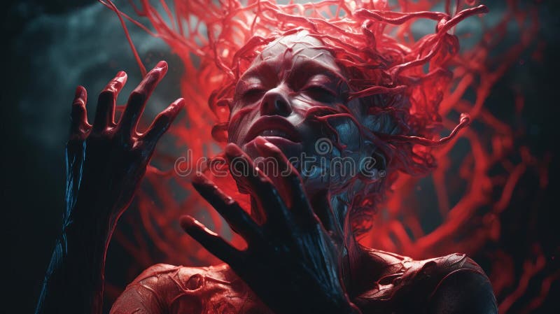 Hyper-realistic Sci-fi Artwork of Shocked Ruby Creature Stock ...