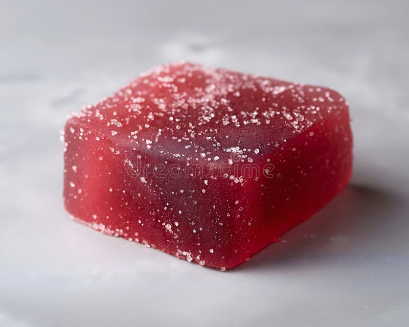 Vibrant Red Gummy Candy with Sugar Crystals Close-Up Stock Photo ...