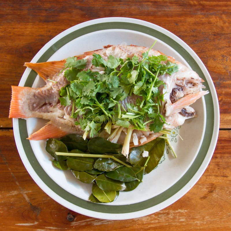 Steamed Ruby Fish in Lime Sauce Stock Photo - Image of natural, fresh ...
