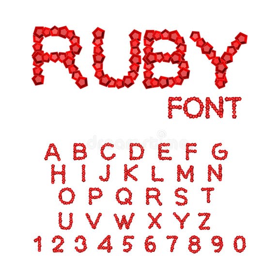 Ruby Font. Treasures of Alphabet Stock Vector - Illustration of font ...