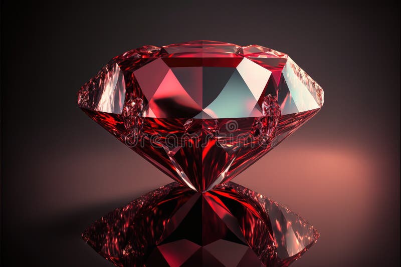 Ruby Gem Diamond Dark Reflection on Gradient Background 3d Rendering ...