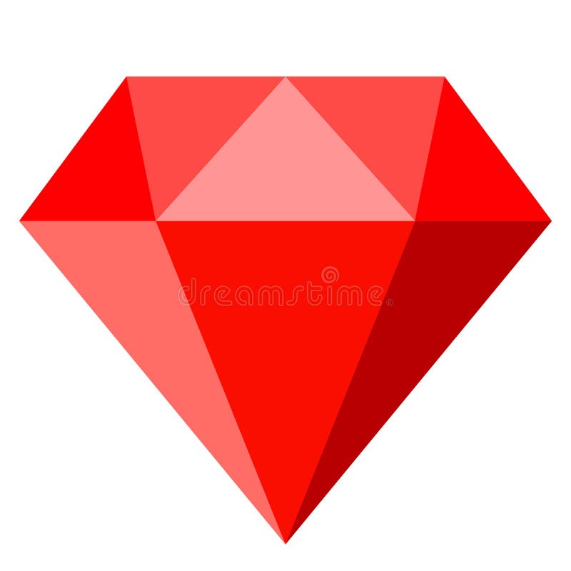 Ruby diamond vector icon stock vector. Illustration of glossy - 197289698