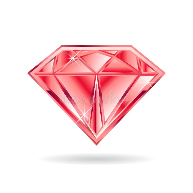Ruby Gem on White Background. Vector Graphic Illustration Stock Vector ...