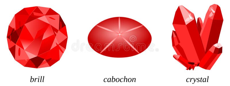 Ruby gemstone and crystal stock vector. Illustration of brilliant ...