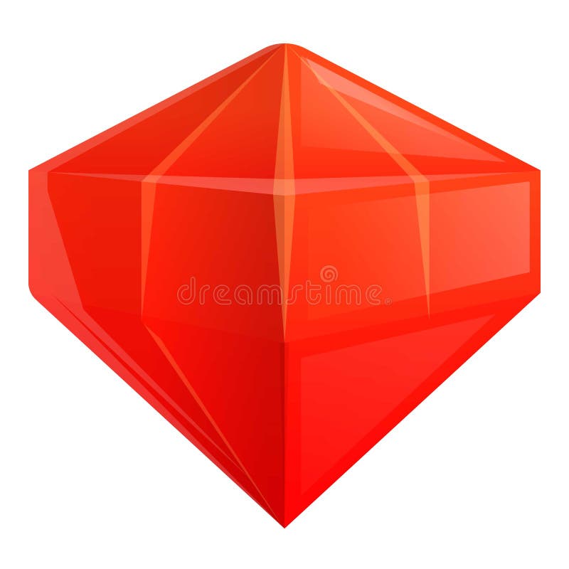 Ruby Gemstone Interface Icon, Cartoon Style Stock Vector - Illustration ...