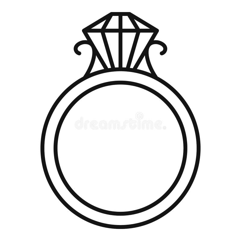 Outline Ruby Vector Icon. Isolated Black Simple Line Element ...