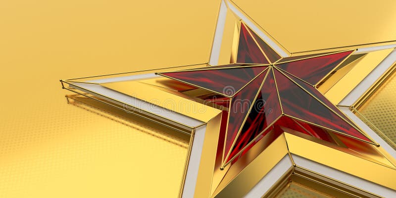 Ruby Gold Star on a Matte Background Stock Illustration - Illustration ...
