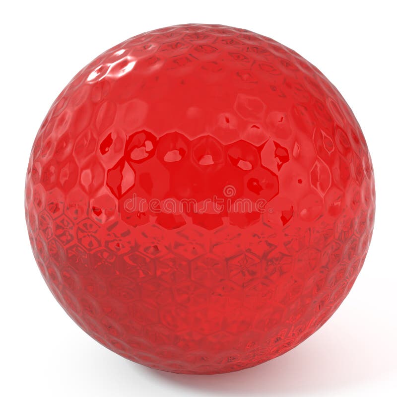 Ruby Golf Ball Isolated on White Stock Illustration - Illustration of ...