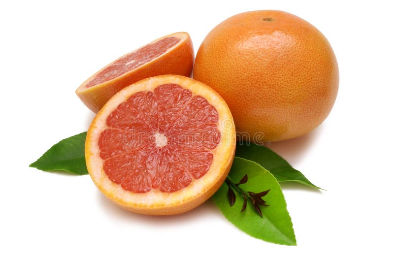 Ruby Grapefruit stock image. Image of citrus, leaf, isolated - 13065479