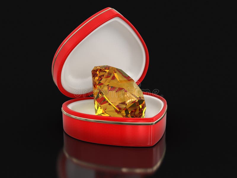 Ruby in the Heart Box (clipping Path Included) Stock Illustration ...