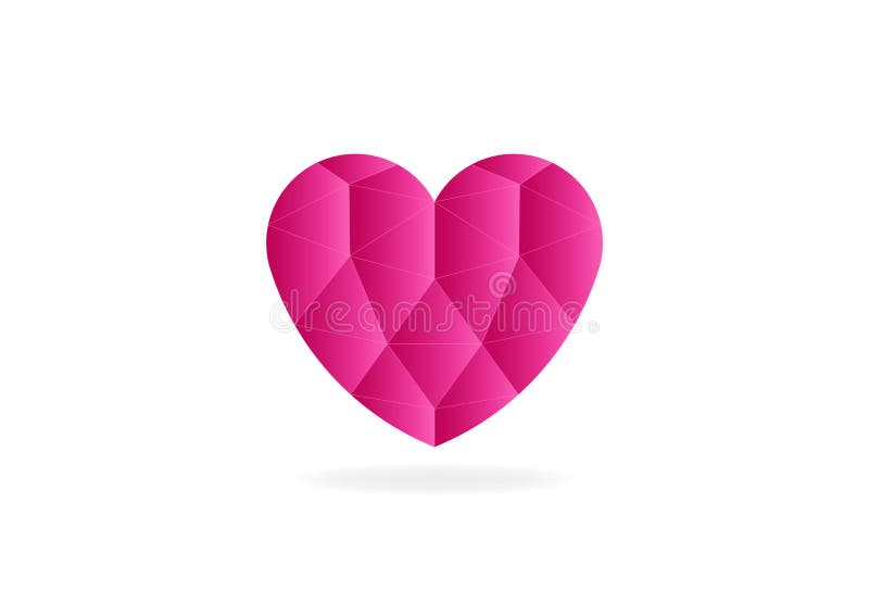 Ruby Heart Gem, Low-poly Vector Logo Stock Vector - Illustration of ...