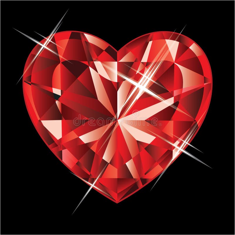 Rainbow Heart Shape Diamond Stock Illustration - Illustration of ...