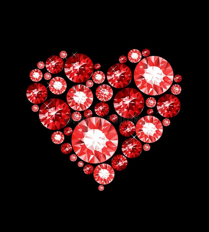 Ruby Heart stock vector. Illustration of couple, expensive - 34343819