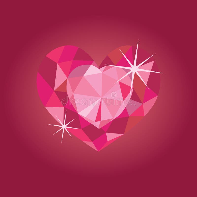 Rainbow Heart Shape Diamond Stock Illustration - Illustration of ...
