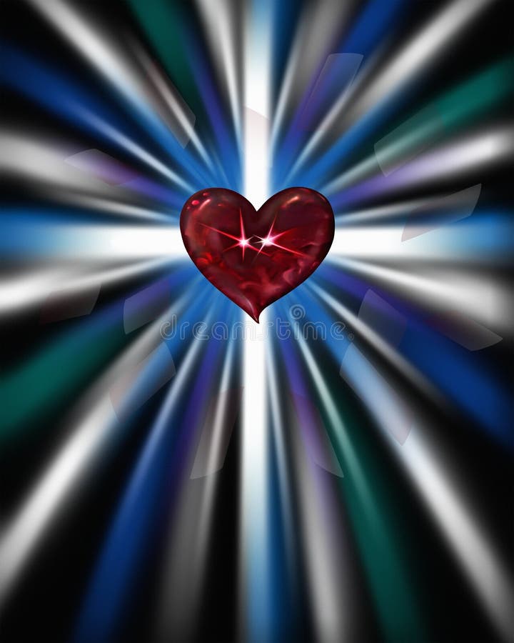 Heart Diamond Over Rainbow Colors Stock Illustration - Illustration of ...