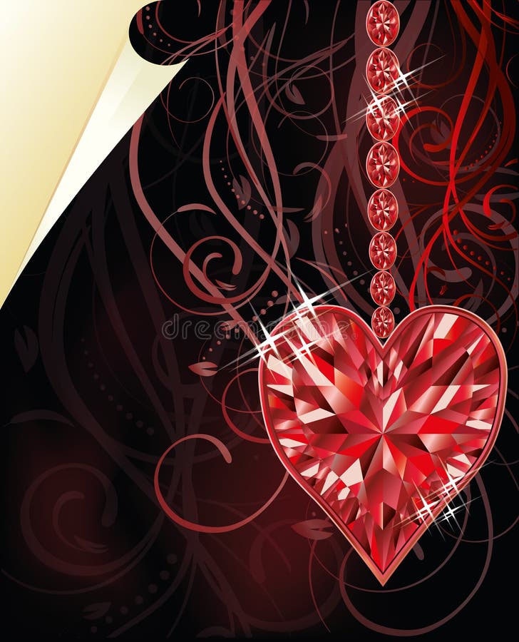 Ruby Heart, Wedding Valentines Day Stock Vector - Illustration of gift ...