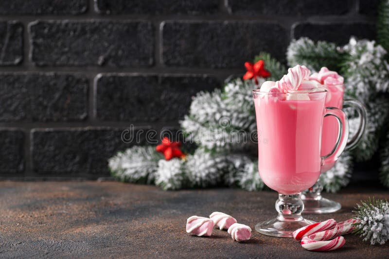 Ruby Hot Chocolate or Pink Cocoa Stock Photo - Image of children, cane ...