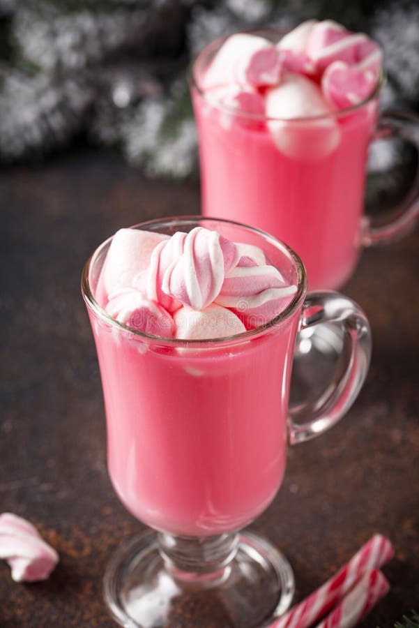 Ruby Hot Chocolate or Pink Cocoa Stock Photo - Image of cane, holiday ...