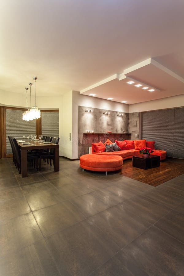 Ruby house - Red sofa stock photo. Image of modern, luxury - 28506568