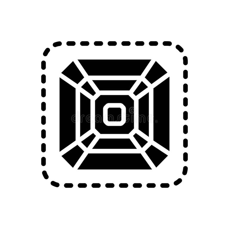 Black Solid Icon for Ruby, Crystal and Sapphire Stock Vector ...