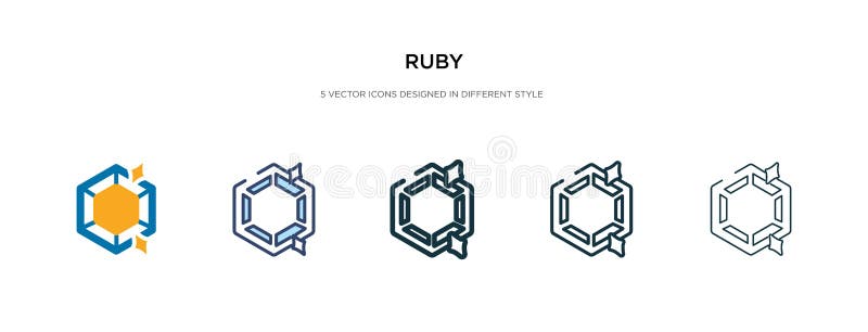 Outline Ruby Vector Icon. Isolated Black Simple Line Element ...