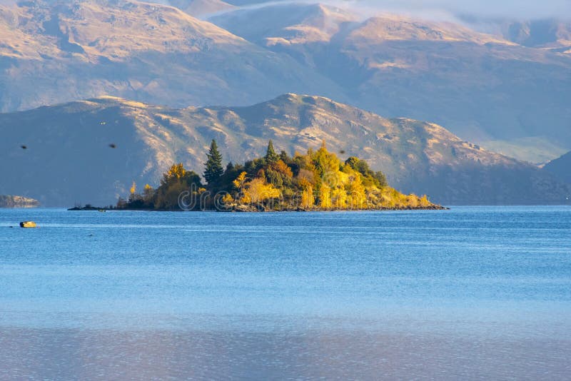 Ruby Island on Lake Wanaka stock image. Image of lake - 328590617