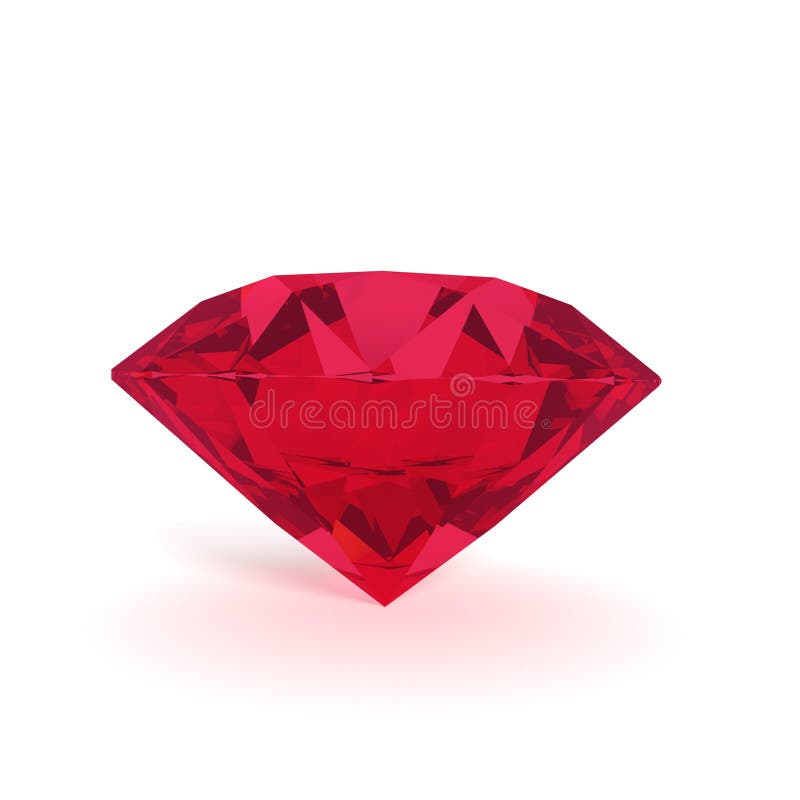 Ruby on Isolated White in 3D Rendering Stock Illustration ...