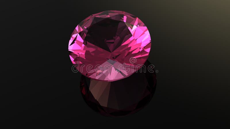 Ruby. Jewelry Gems Roung Shape on Black Background Stock Illustration ...