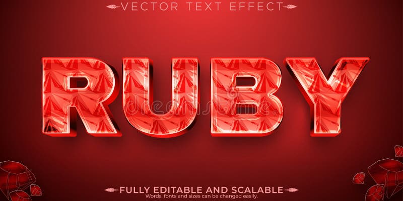Ruby Jewelry Text Effect, Editable Luxury and Gem Text Style Stock ...