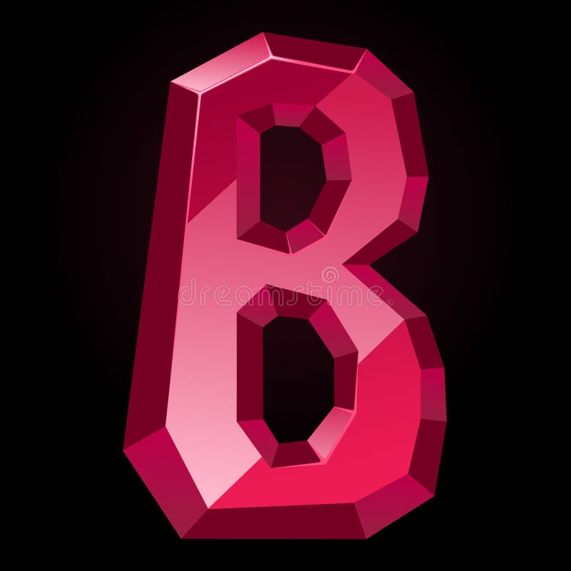 Ruby letter B stock vector. Illustration of gemstone - 144870709