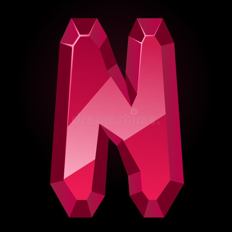 Ruby letter N stock vector. Illustration of precious - 144859085