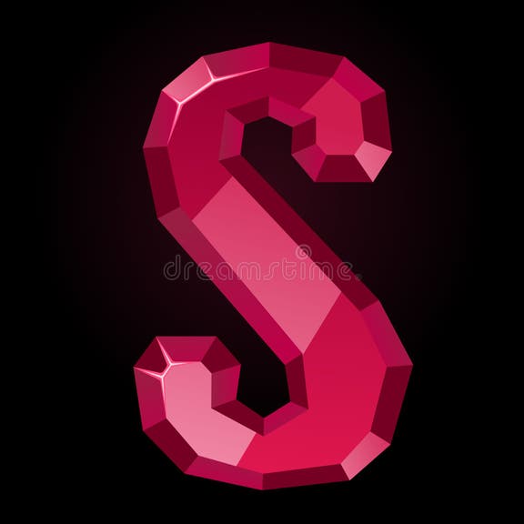 Ruby letter S stock vector. Illustration of glass, decoration - 144857661