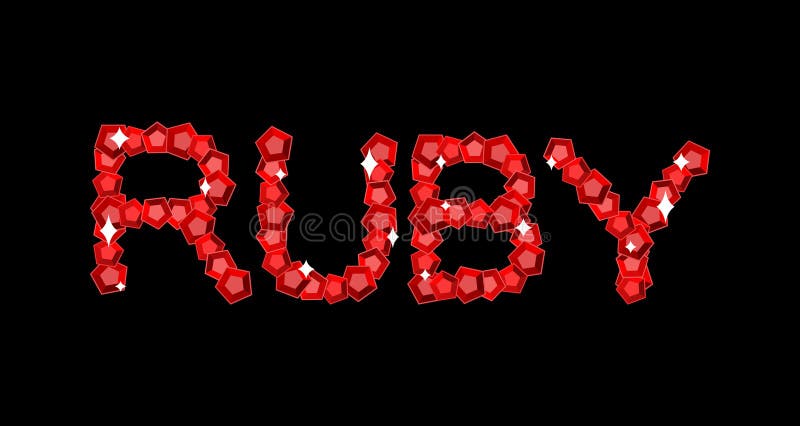 Ruby is Lettering Symbol. Red Gemstone Emblem Stock Vector ...