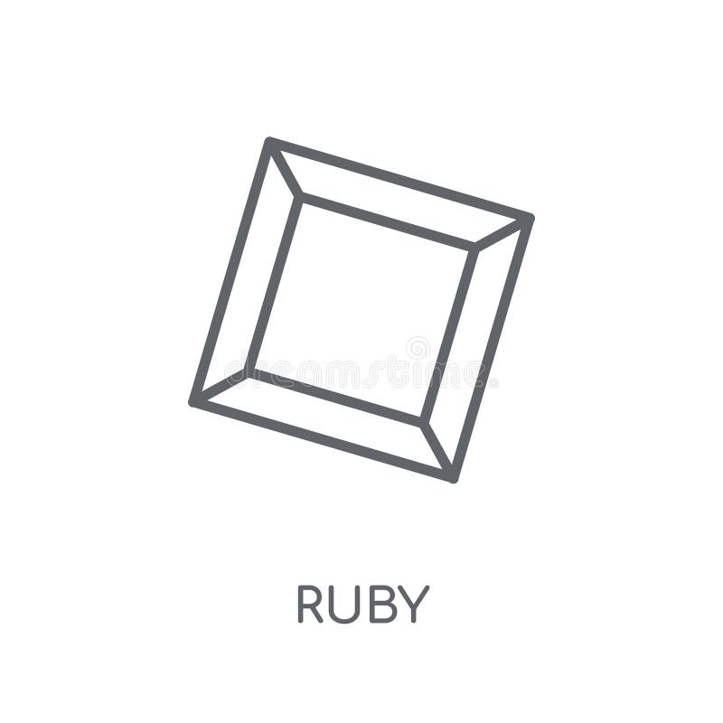 Ruby Outline Vector Icon. Thin Line Black Ruby Icon, Flat Vector Simple ...