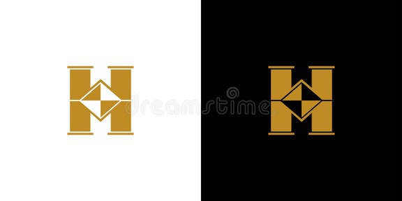 Ruby Logo Design with Initial H is Modern and Luxurious Stock Vector ...