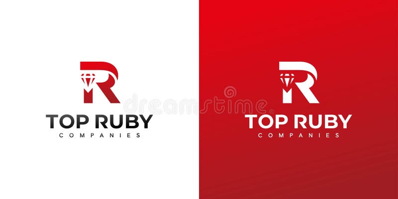 Ruby Logo Design with R Initials is Modern and Luxurious Stock Vector ...
